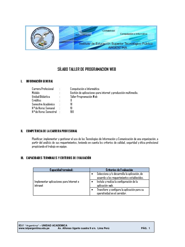 Taller de Programacion Web PDF | PDF | Aplicación web | Servidor web