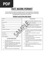 SM Work Permit Application Form | PDF | Fires | Hazards