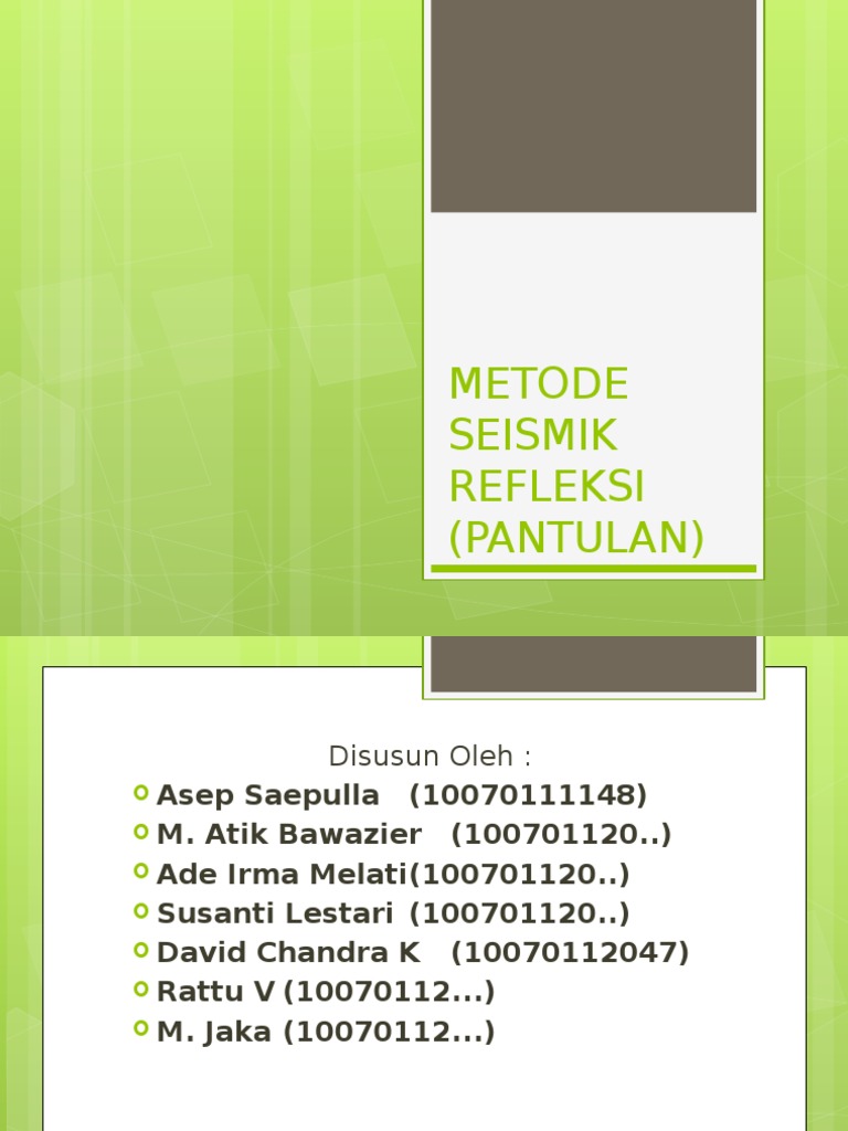 Metode Seismik Refleksi (Pantulan) | PDF