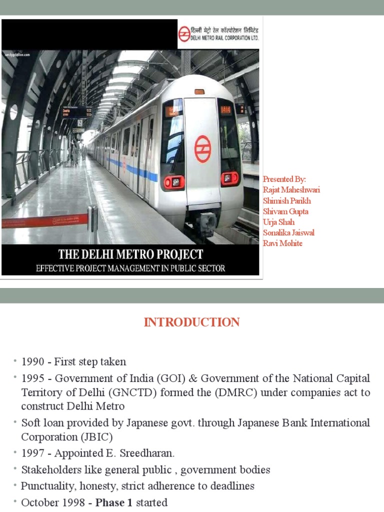 Delhi Metro PPT Final | PDF | Public Transport | Tunnel