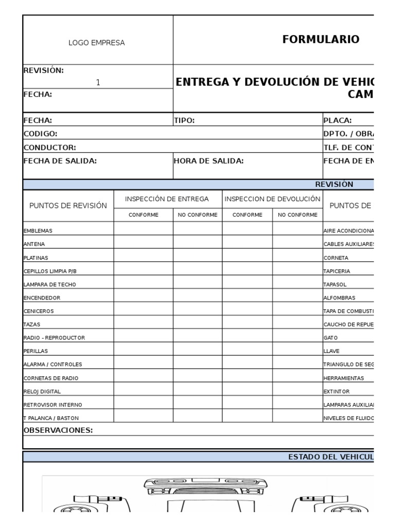 Checklist de Entrega y Recepción de Vehículos | PDF | Negocios | Tecnología