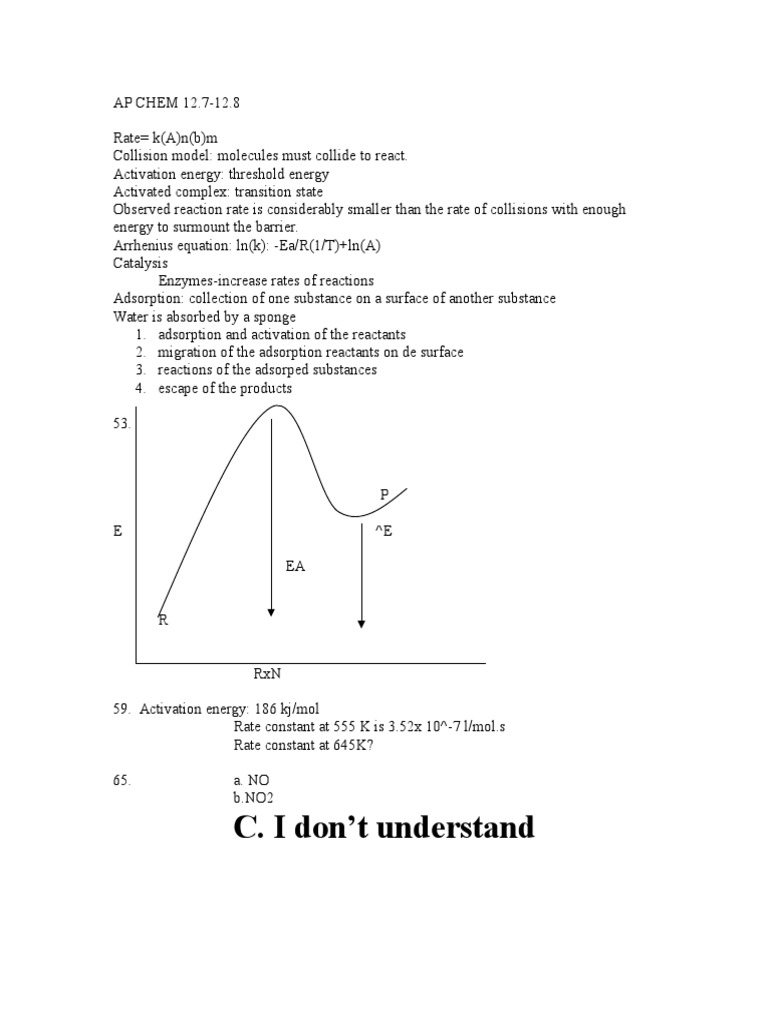 AP Chemistry Reaction Rates | PDF | Science & Mathematics | Technology ...