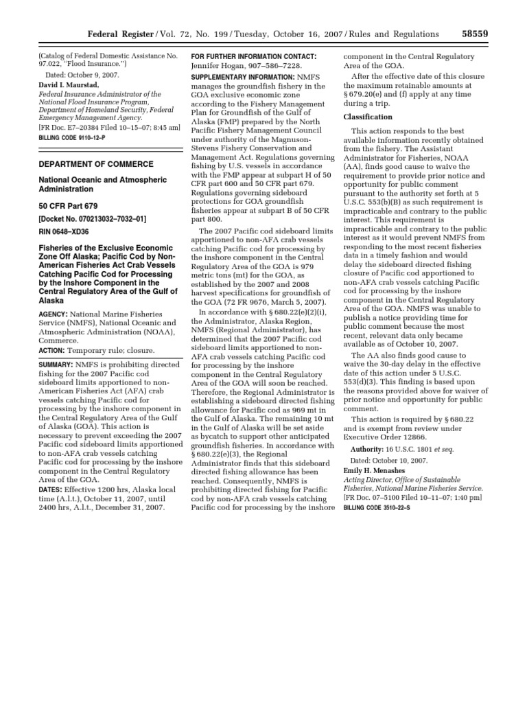 Rule: Fishery Conservation and Management: Alaska Fisheries of ...