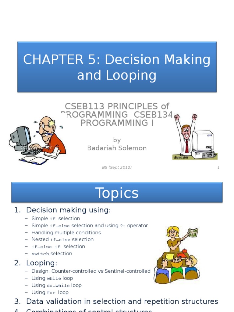 Chapter 5 - Decision Making and Looping | PDF | Control Flow | Software Development