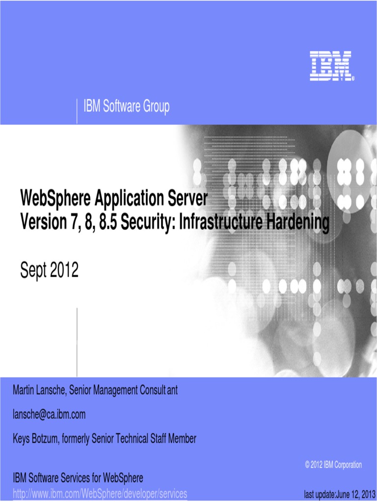 WebSphere Application Server 8.5 Security Hardening | PDF | Proxy ...