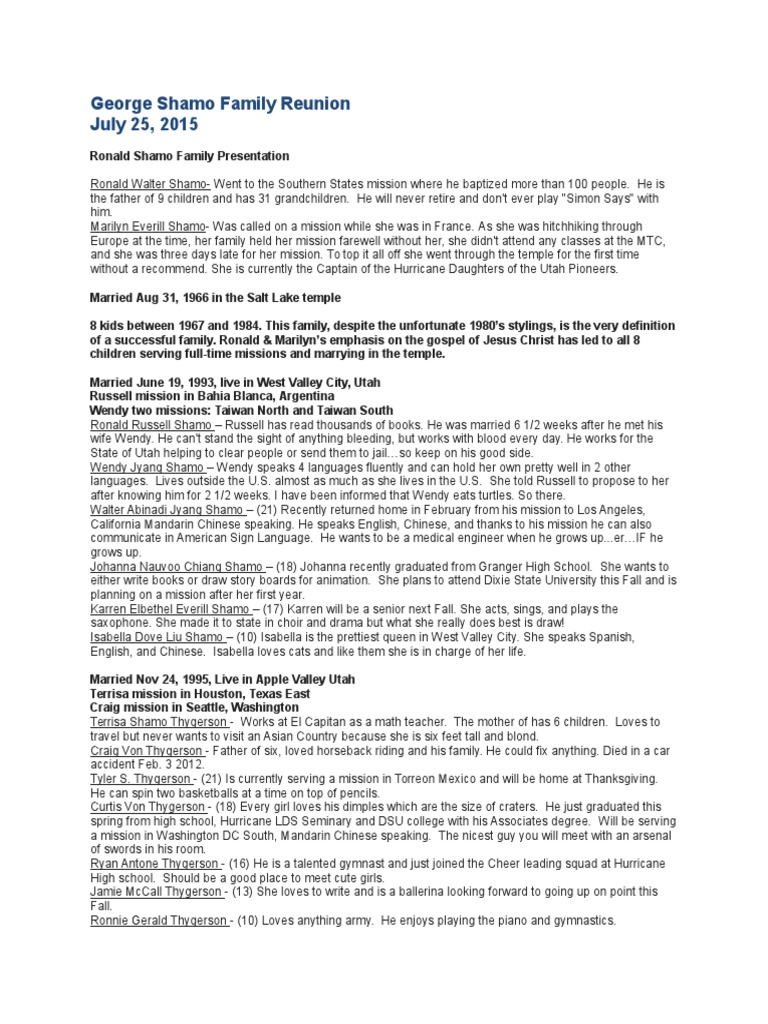 Shamo Family Reunion | PDF | Leisure