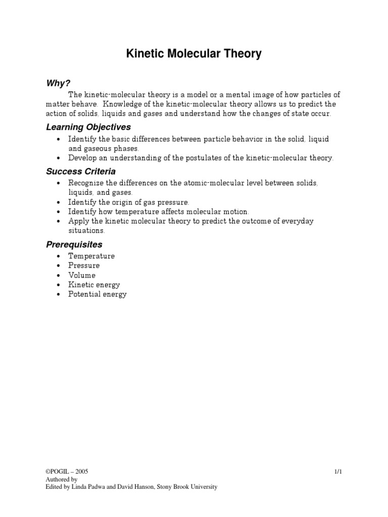 Kinetic-Molecular-Theory Original | PDF | Gases | Matter