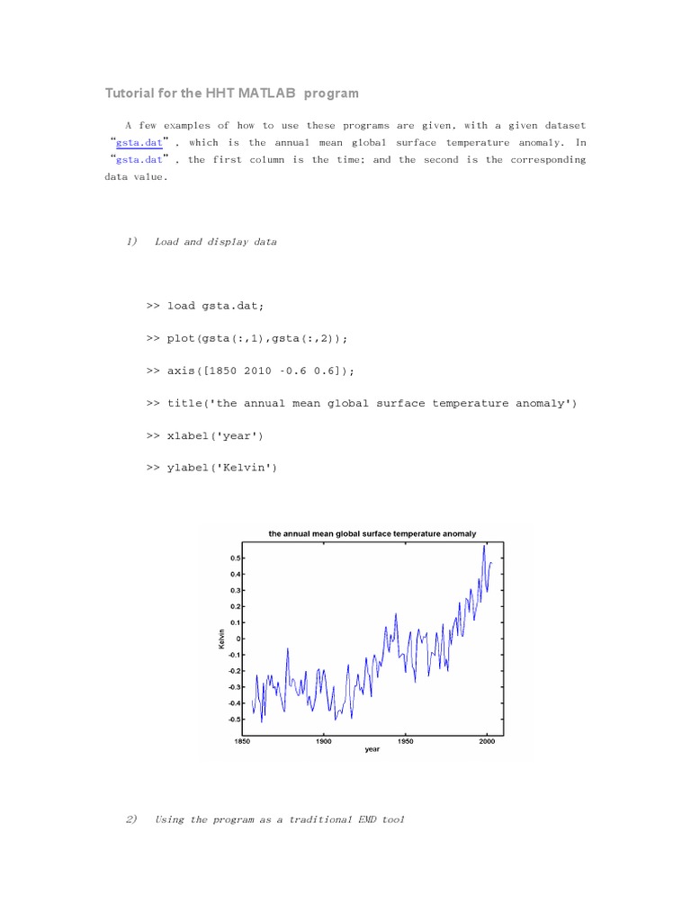 A Comprehensive Guide to Using the HHT MATLAB Program for Empirical ... A Comprehensive Guide to Using the HHT MATLAB Program for Empirical ...