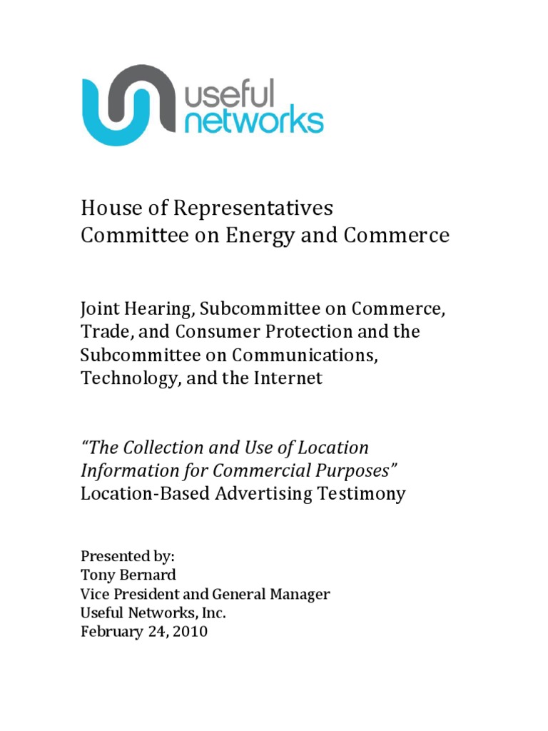 House of Representatives Committee On Energy and Commerce | PDF ...