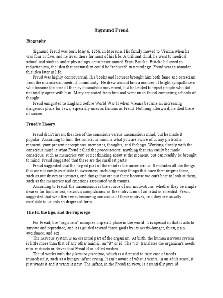 Sigmund Freud | PDF | Id | Defence Mechanisms