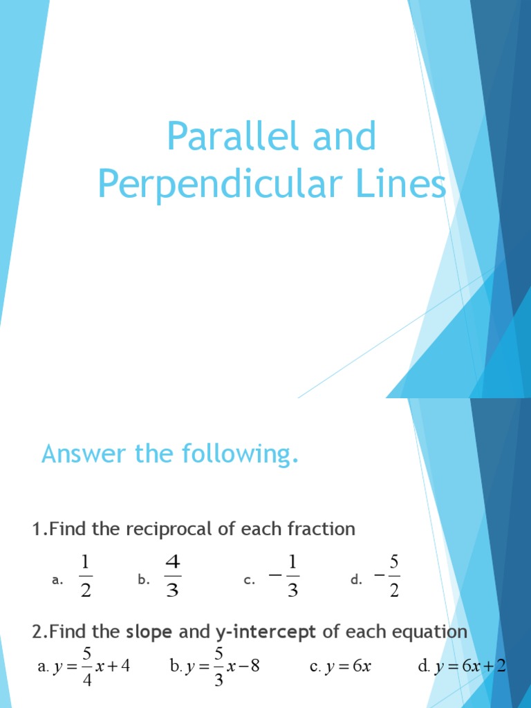 Parallel and Perpendicular Lines Guide | PDF | Teaching Methods & Materials