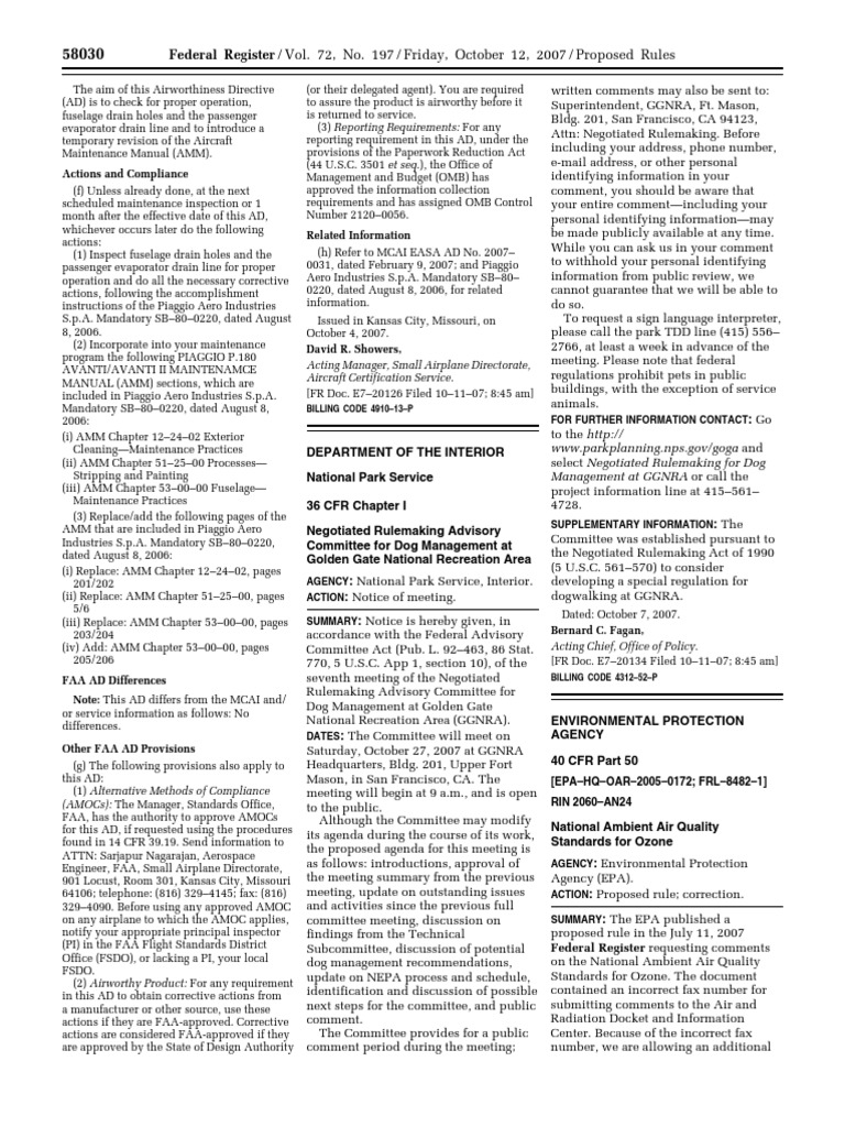 Federal Register / Vol. 72, No. 197 / Friday, October 12, 2007 ...