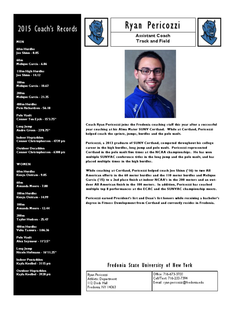 Coach Ryan Pericozzi's Track Record | PDF