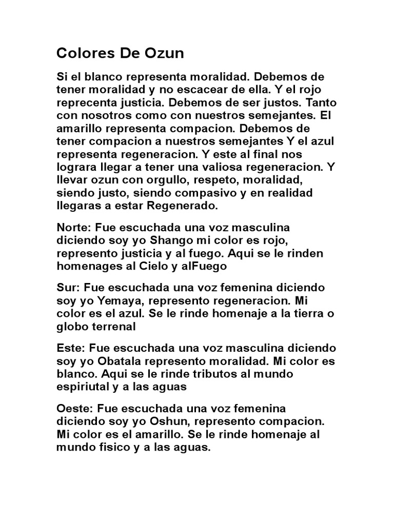 Colores de Ozun | PDF