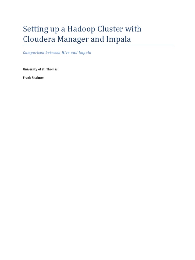 Setting Up Hadoop Cluster With Cloudera Manager and Impala | PDF | Apache Hadoop | Operating ...