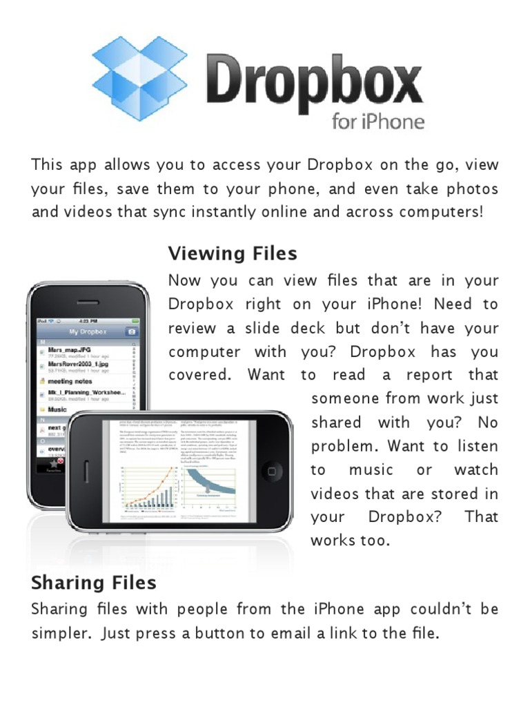 Access Dropbox on iPhone: View & Share Files | PDF | I Phone | Mobile ...