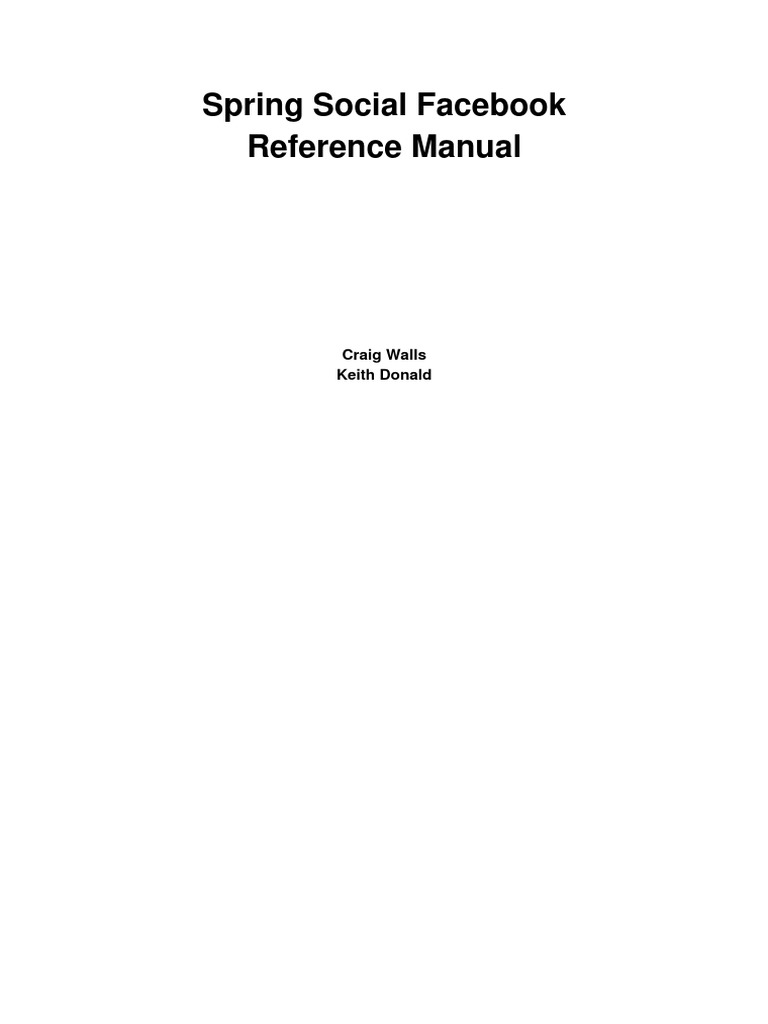 Spring Social Facebook Reference | PDF | Facebook | Application ...