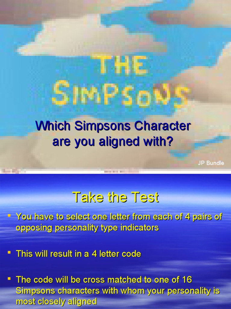 Simpsons Personality Types Test | Download Free PDF | Television Series ...
