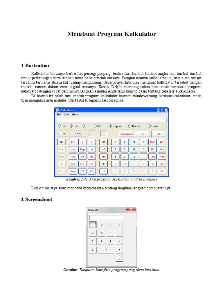 Proyek Algoritma Kalkulator | PDF