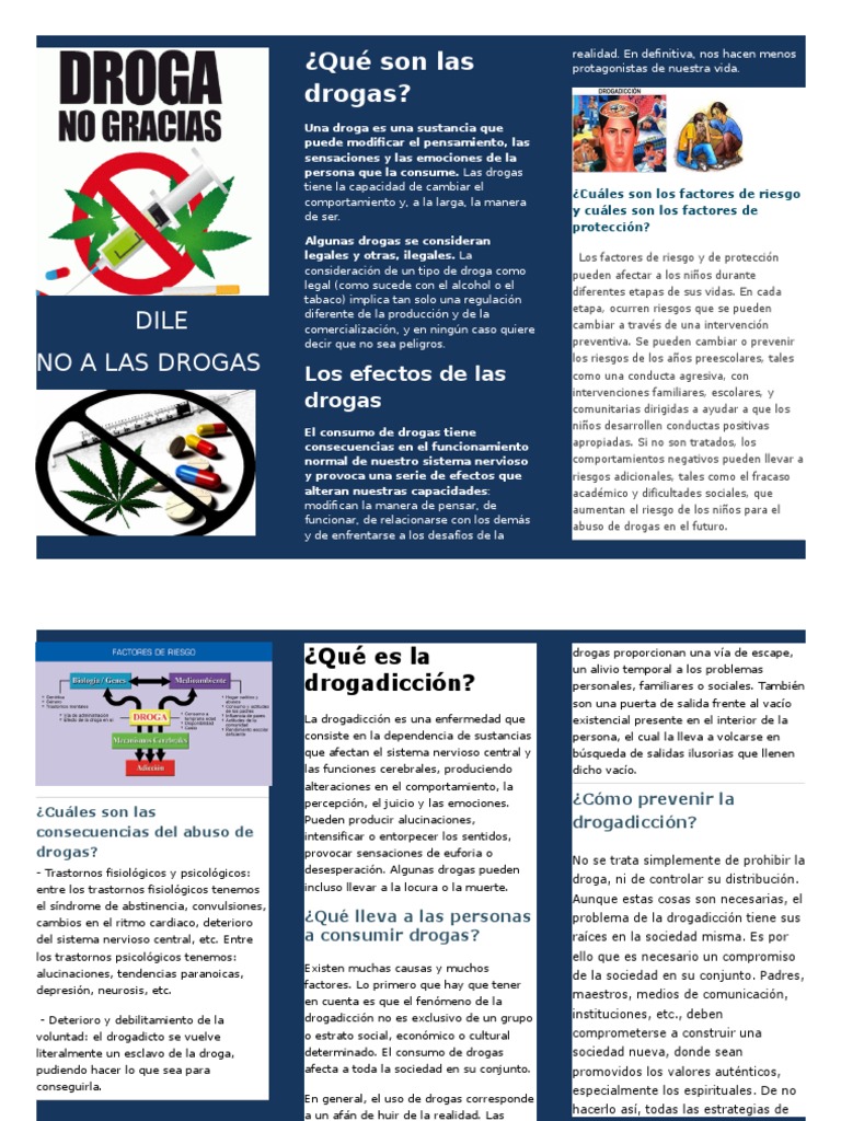 Triptico de Las Drogas | PDF | La dependencia de sustancias | Drogas