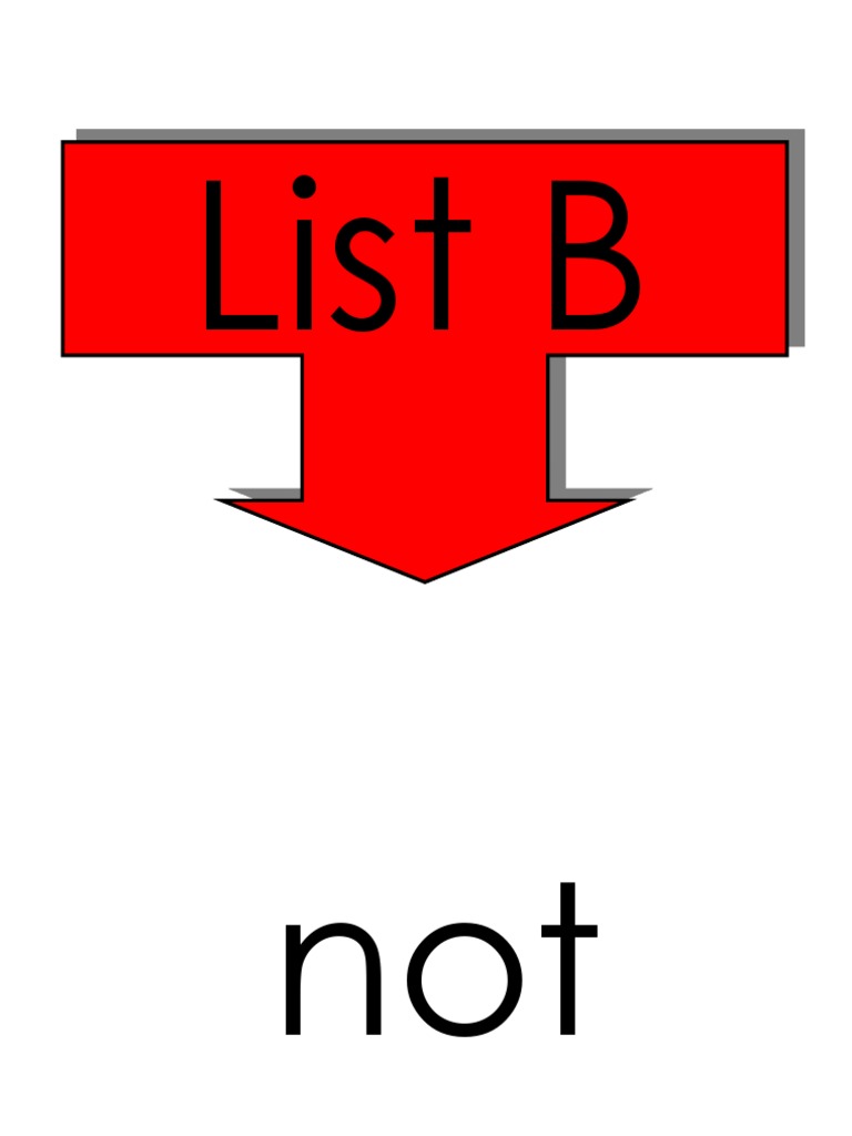 Sight Word List B New | PDF