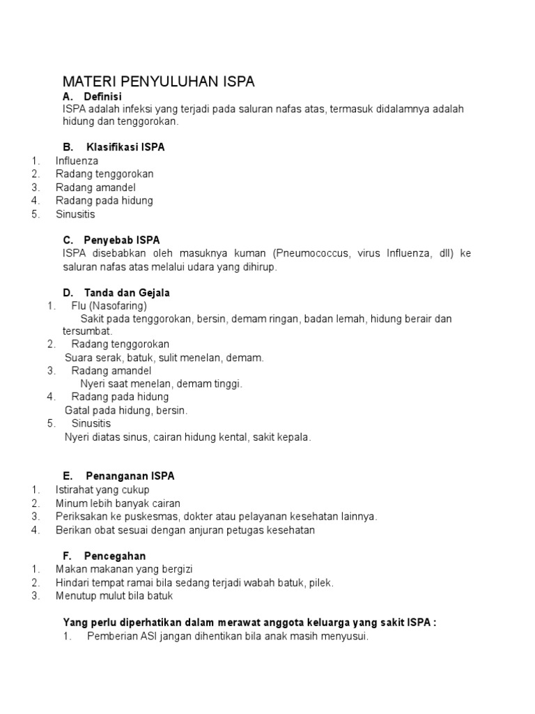 Materi Penyuluhan Ispa | PDF