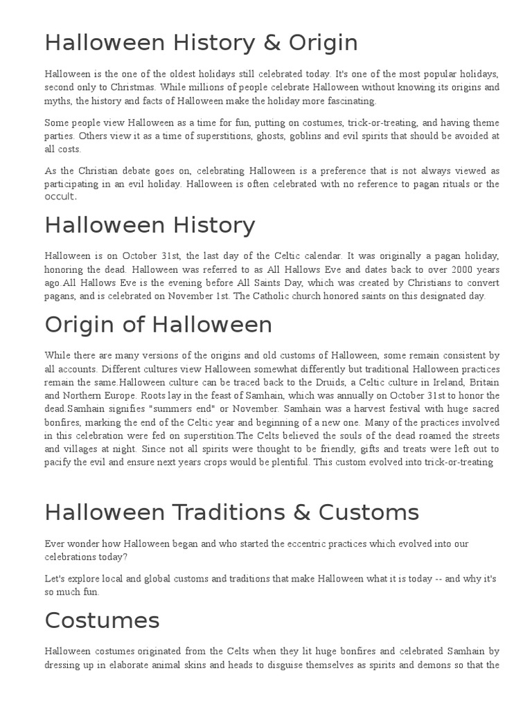 Halloween History | PDF | Halloween | Trick Or Treating