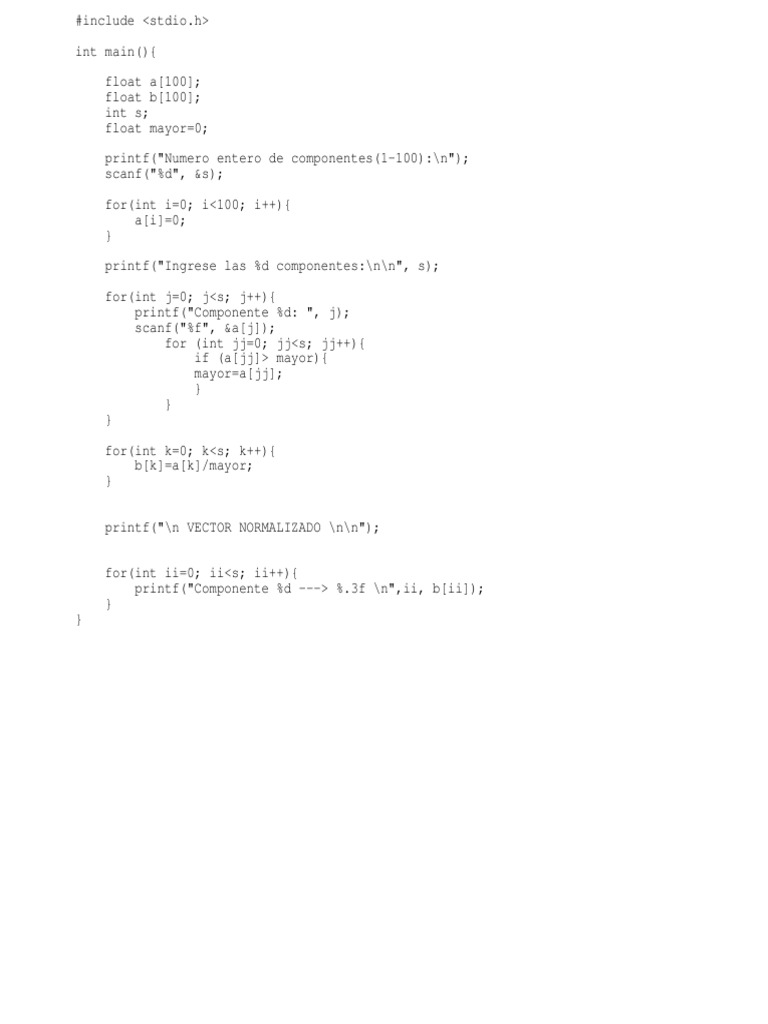Normalizar Vector C++ | PDF