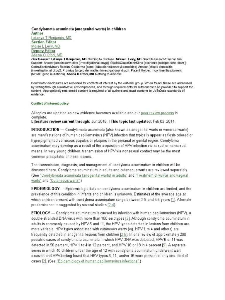 An In-Depth Review of Condylomata Acuminata (Anogenital Warts) in ...