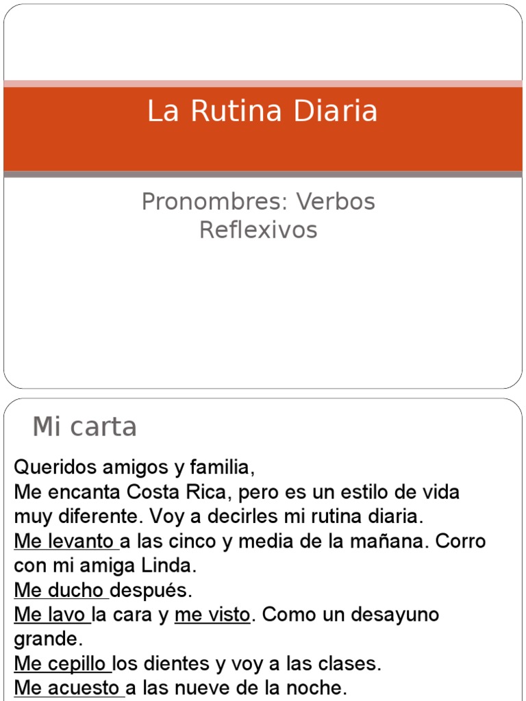 Reflexivos, Rutina Diaria | PDF | Relaciones personales, crianza y ...