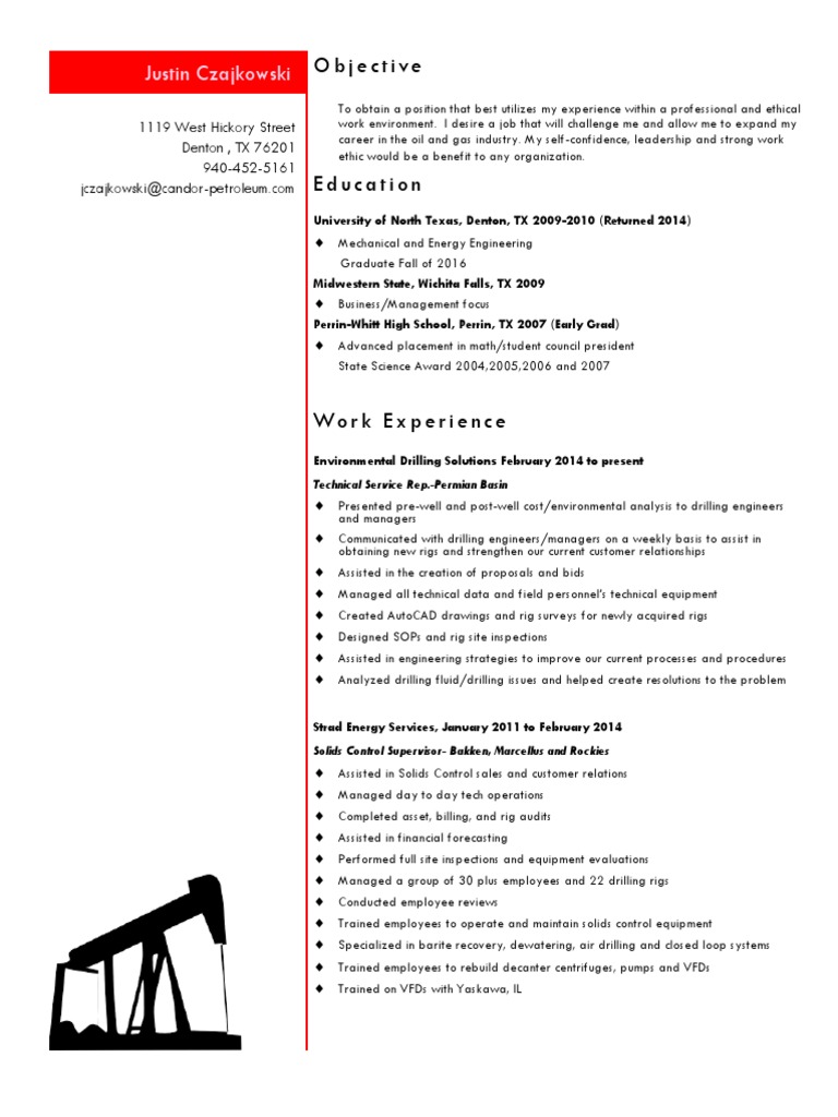 Oil and Gas Industry Resume | PDF | Career & Growth | Business