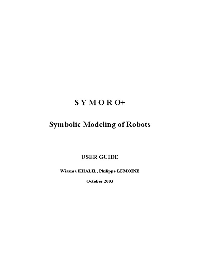 Symoro Instructivo | PDF | Kinematics | Control Theory