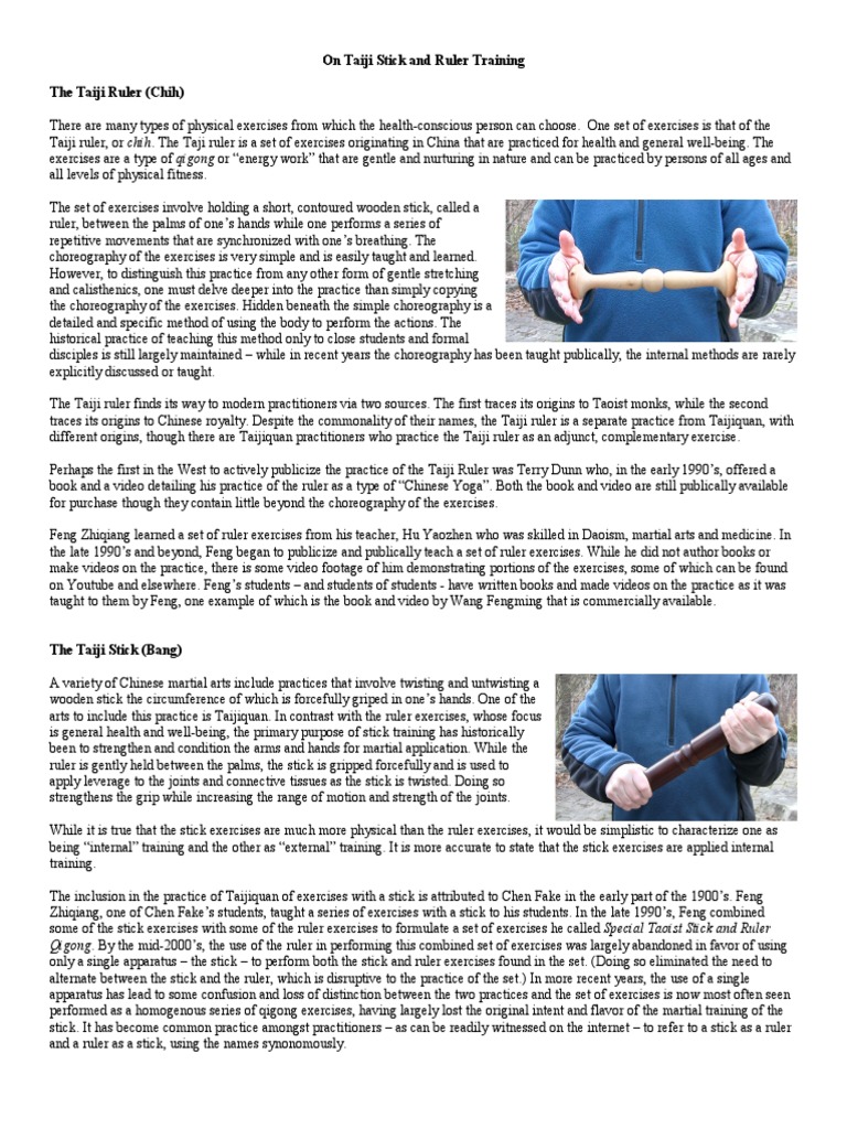 Taiji Ruler and Stick Training Guide | PDF | Tai Chi | East Asian ...