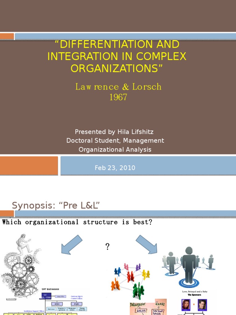 Differentiation and Integration in Complex Organizations | PDF | System ...