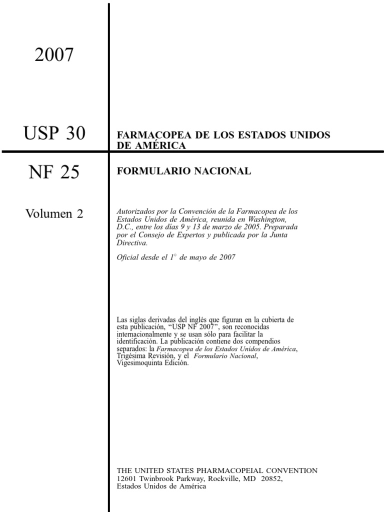 Usp 30 Vol 2 | PDF
