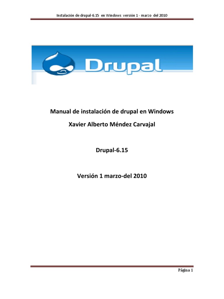Manual de Instalación de Drupal en Windows | PDF | Drupal | Áreas de informática