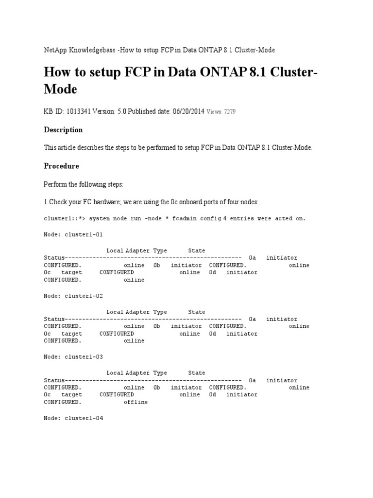 NetApp How To Set Up FCP | PDF | Online And Offline | Computer Data Storage