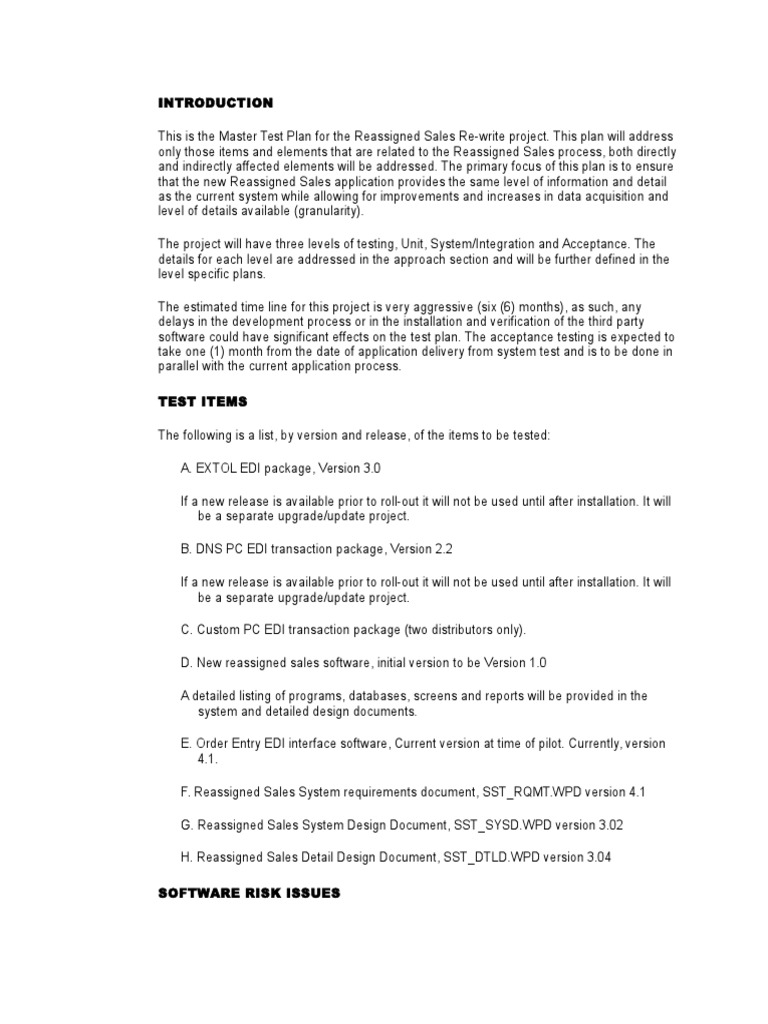 Test Plan Template | PDF | Unit Testing | Electronic Data Interchange