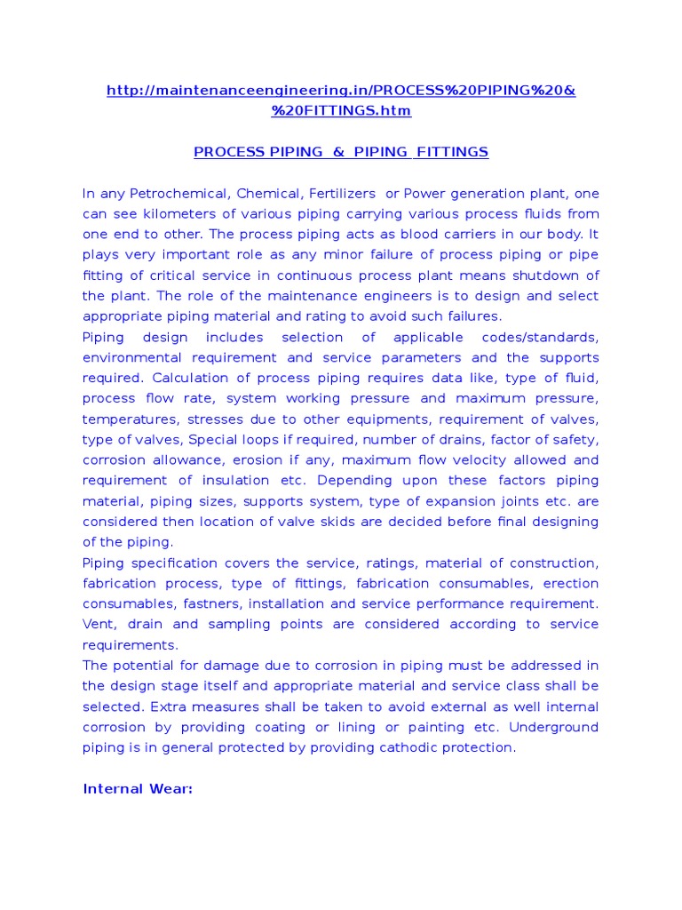 Process Piping & Piping Fittings | PDF | Valve | Pipe (Fluid Conveyance)