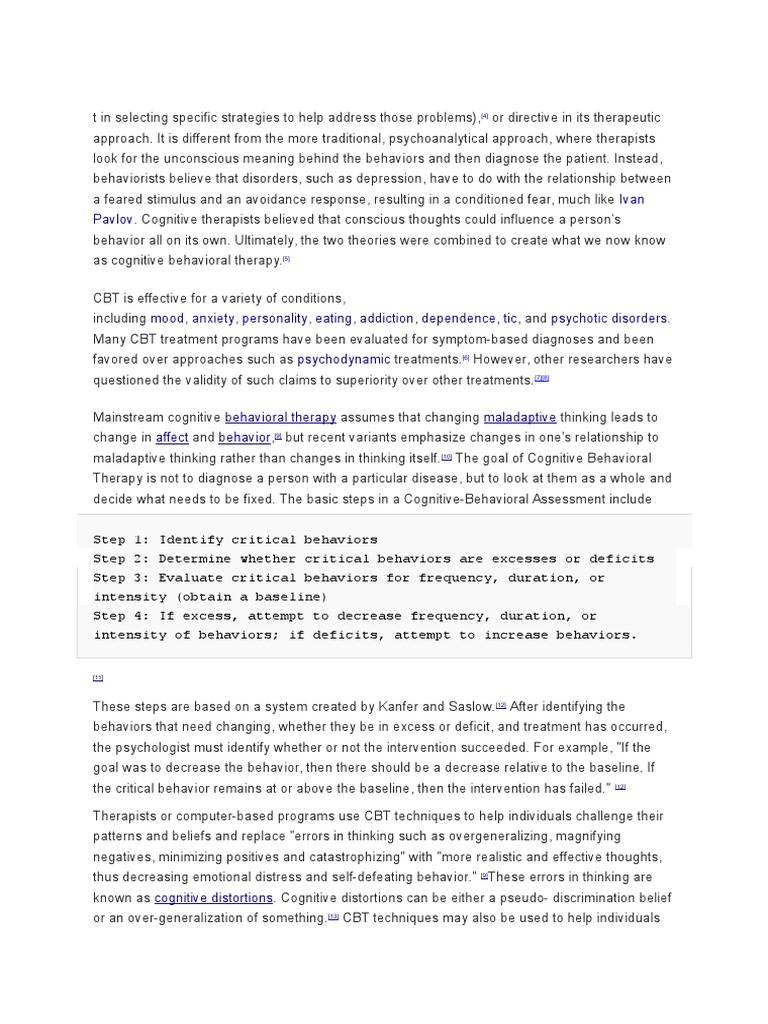 Ivan Pavlov | PDF | Cognitive Behavioral Therapy | Major Depressive ...