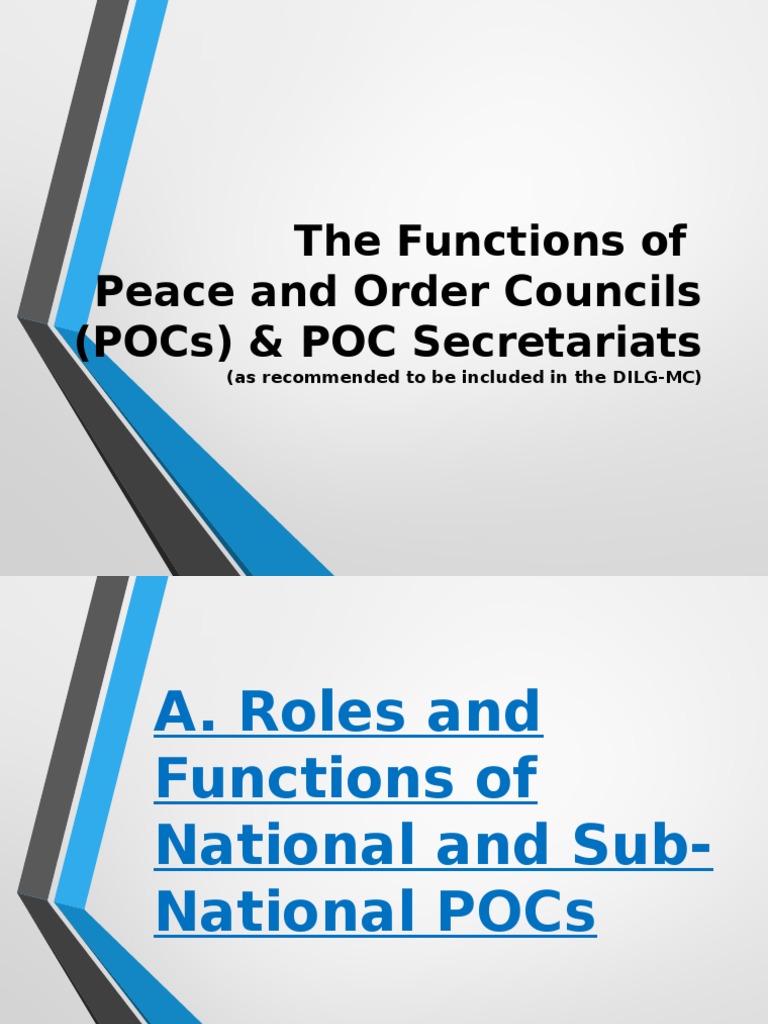 Presentation on POC and POC Secretariat Functions | Politics | Government