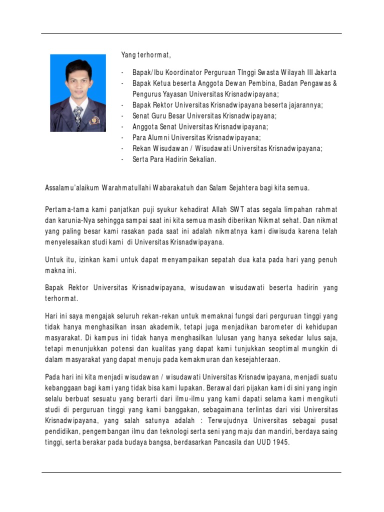 Kesan Dan Pesan Wisudawan | PDF Kesan Dan Pesan Wisudawan | PDF