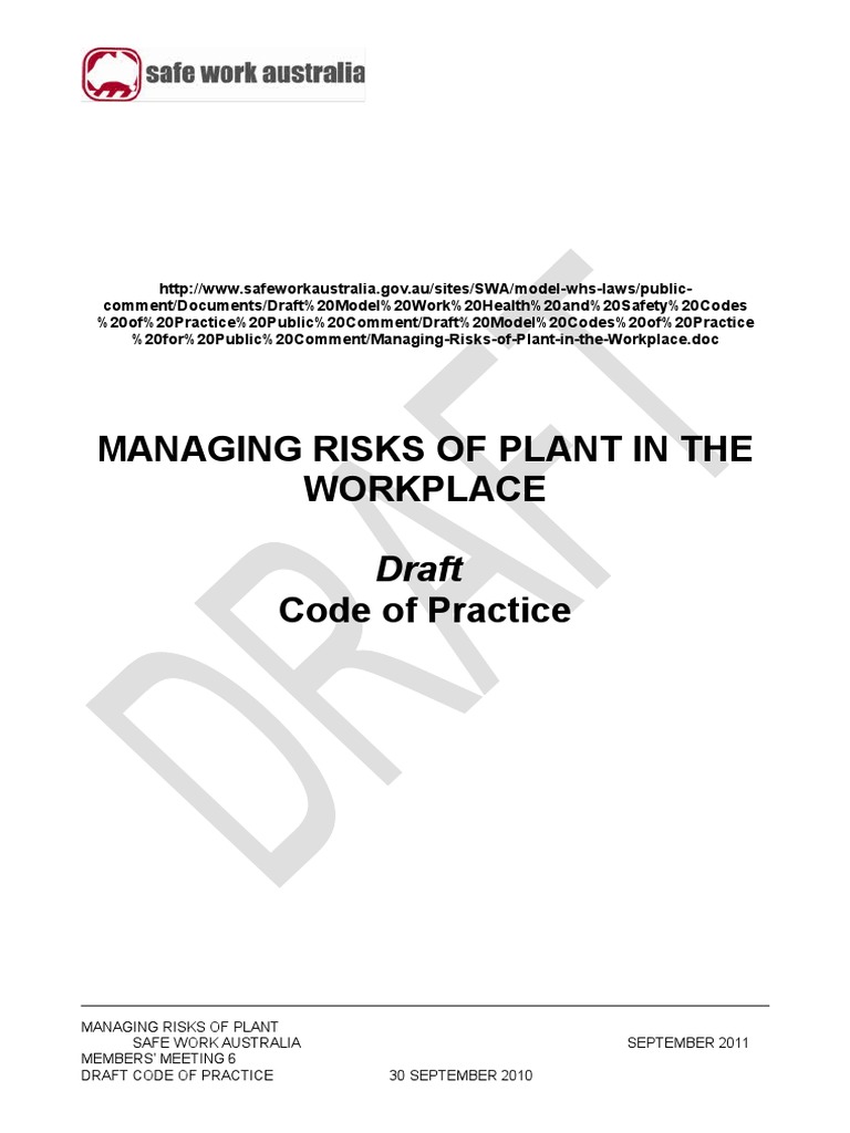 Managing Risks of Plant in The Workplace | PDF | Occupational Safety ...