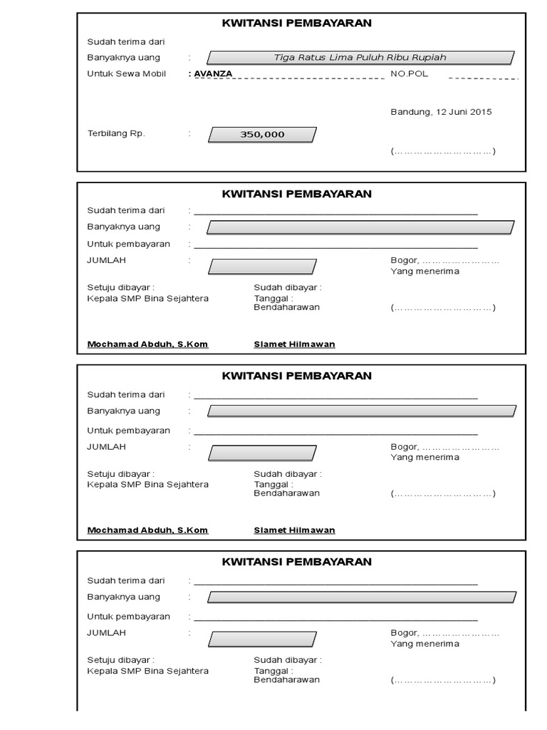 Contoh Format+KWITANSI | PDF