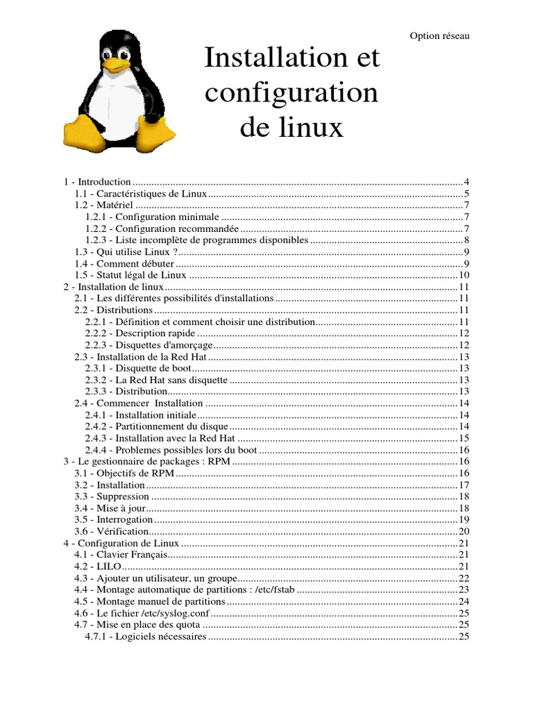 (Ebook FR - French - Francais) Cours Linux 1999 PDF | PDF