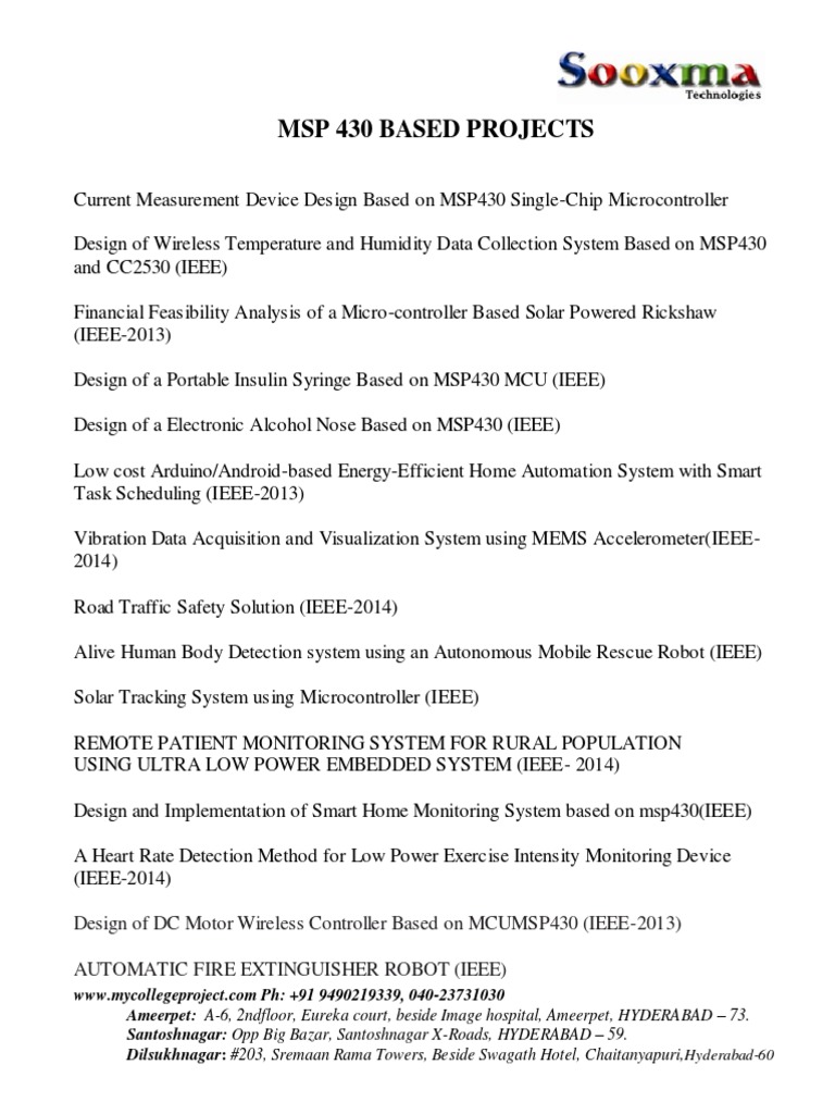 MSP 430 Based Projects | PDF | Robot | Robotics