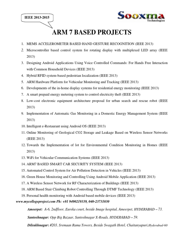 Arm 7 Based Projects: IEEE 2013-2015 | PDF | Security Alarm | Android ...