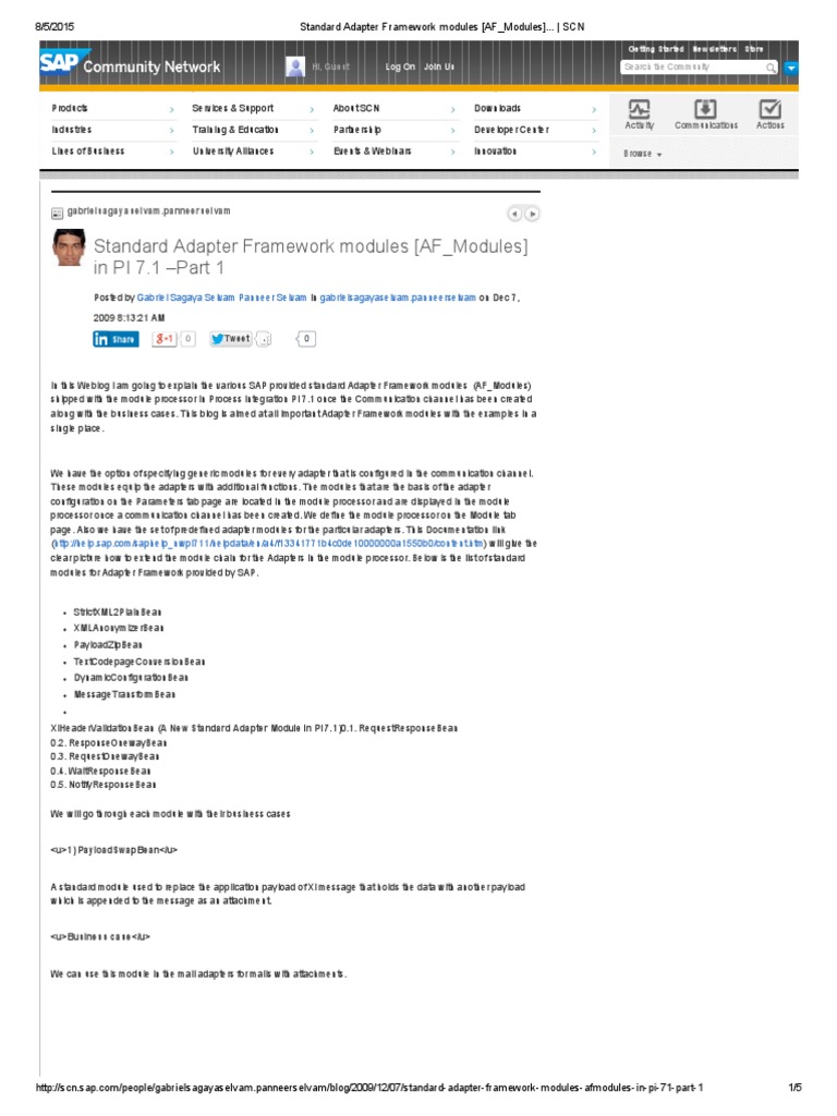 7.standard Adapter Framework Modules (AF - Modules) PDF | PDF ...
