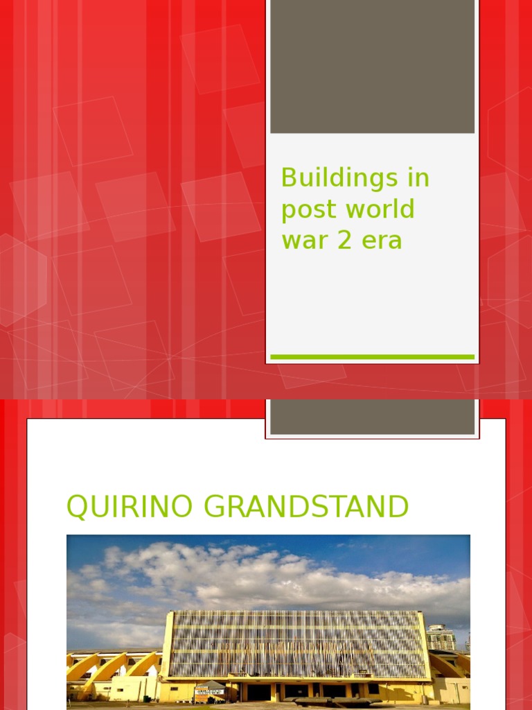 Buildings in Post World War 2 Era | PDF | Philippines | Leisure