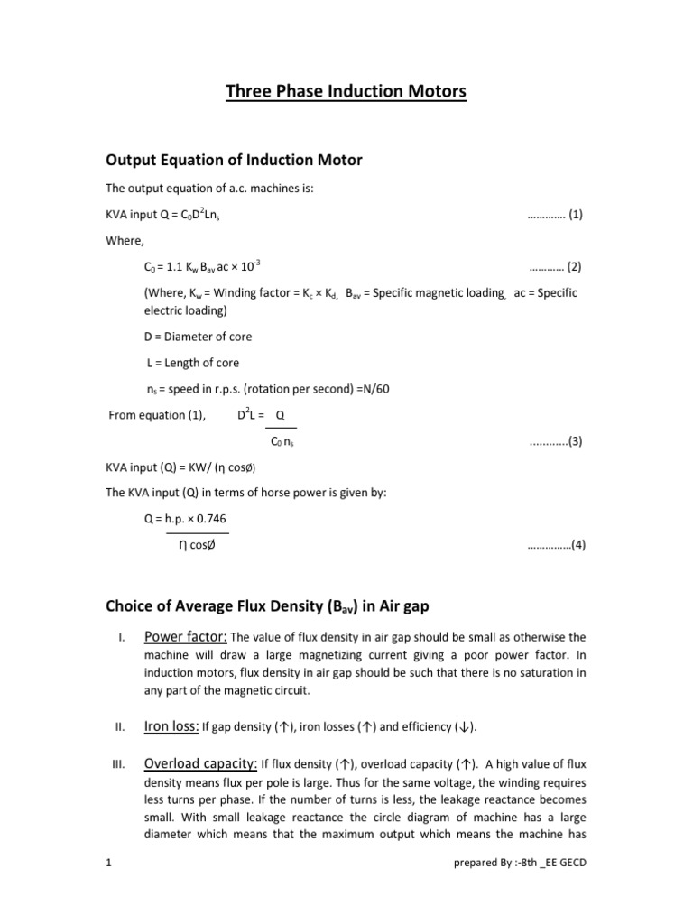 Three Phase Induction Motor Design Guide | PDF | Alternating Current ...